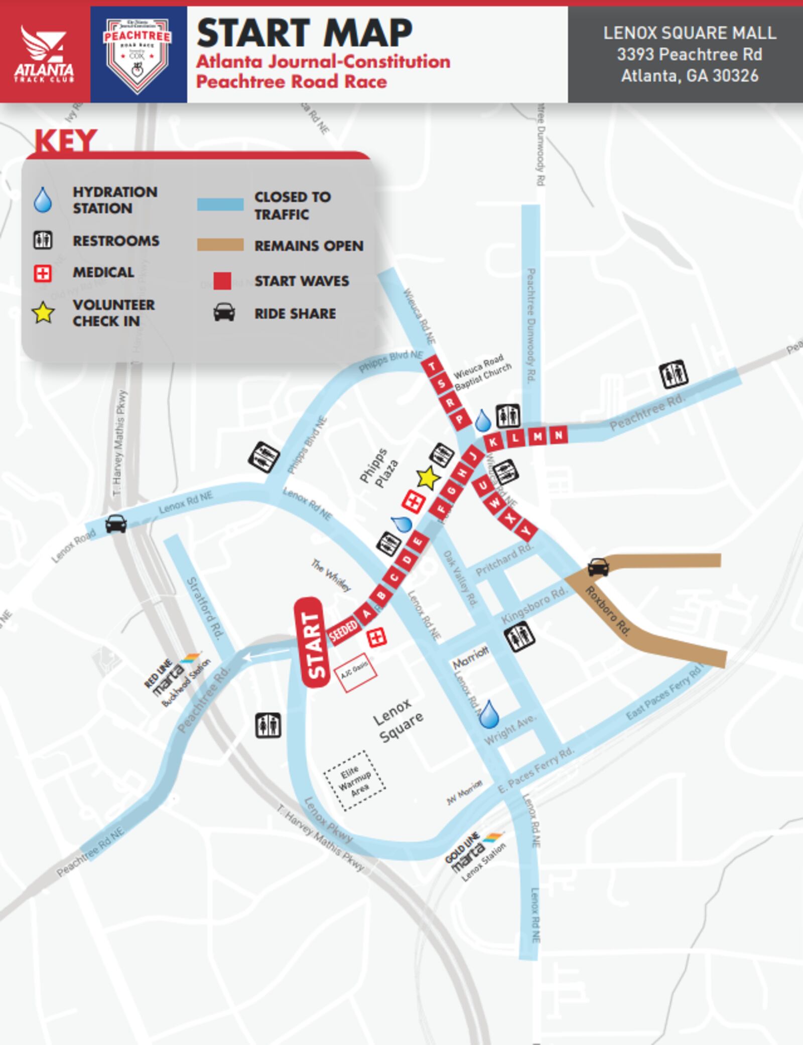 2024 AJC Peachtree Road Race: Course maps, start times, road closures ...